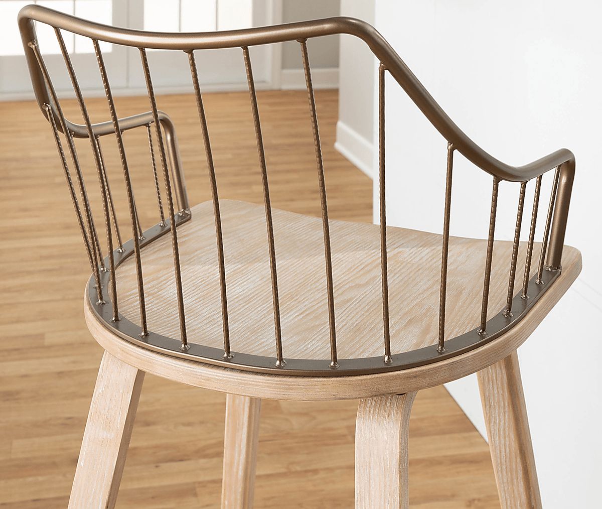 Tollefs Copper Metal White Counter Height Stool | Rooms to Go
