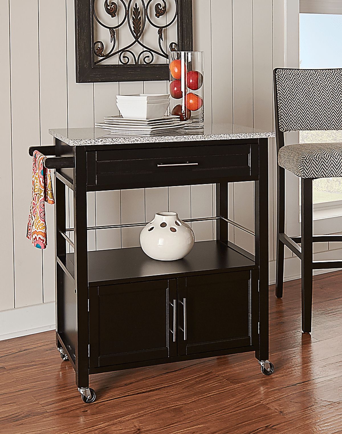 Tomafield Black Bar Cart | Rooms to Go