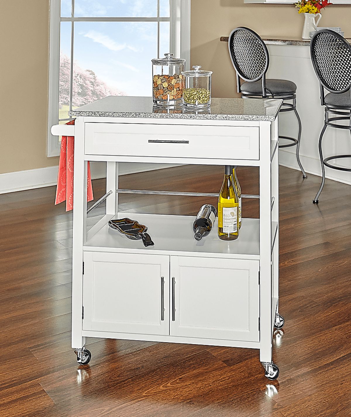 Tomafield White Colors,White Bar Cart | Rooms to Go