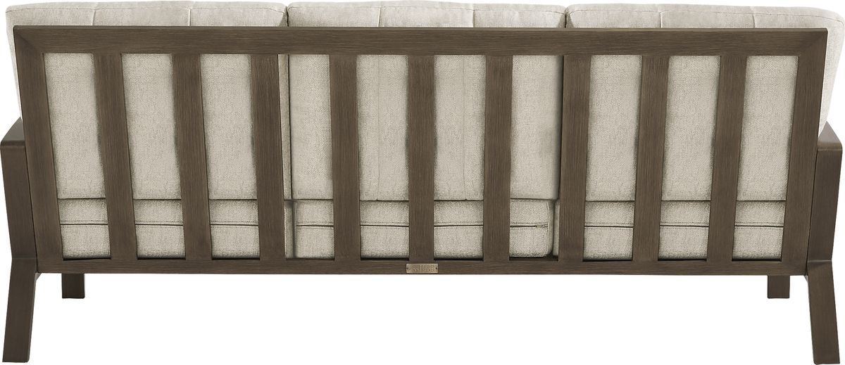 Torio 5 Pc Brown Dark Wood Malt Aluminum Outdoor Seating Set With Sofa ...