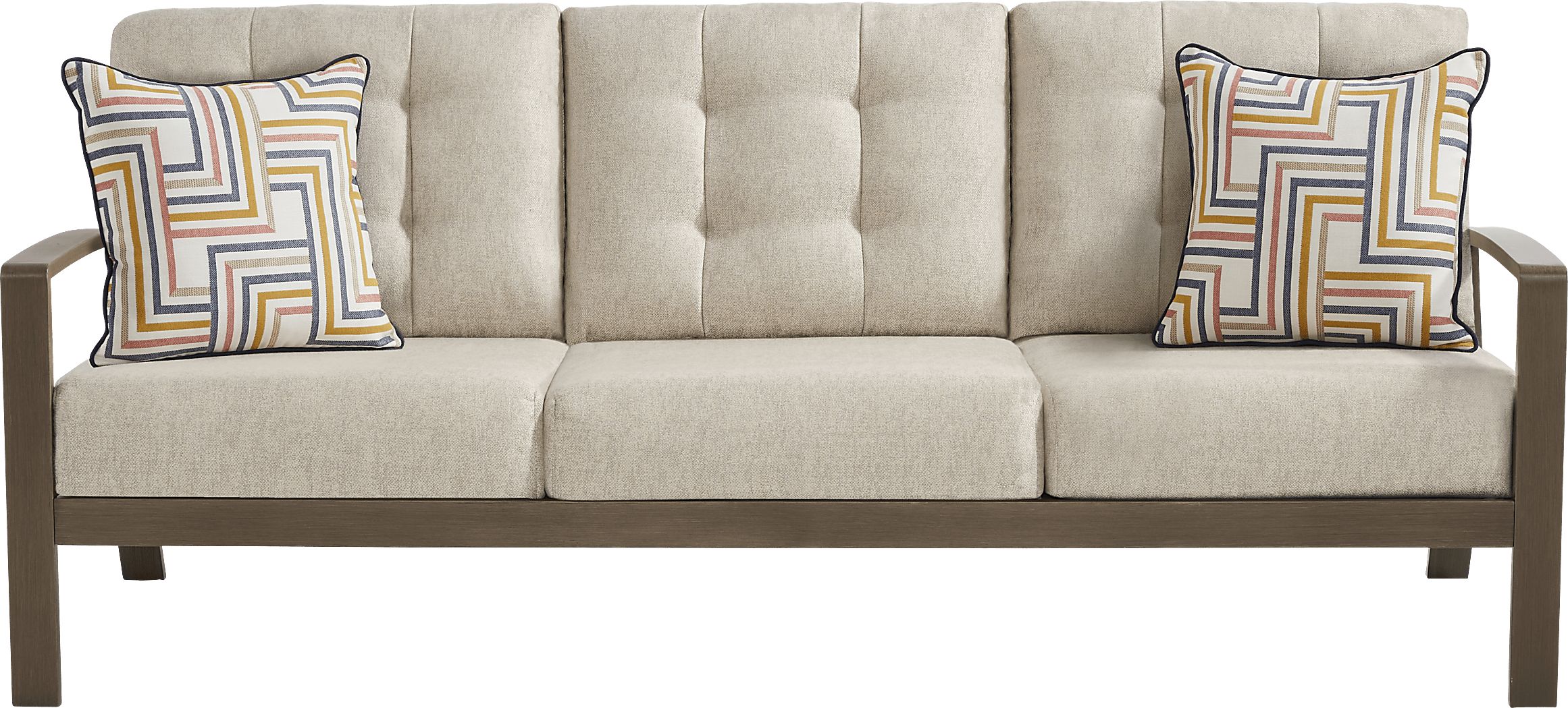 Torio 5 Pc Brown Dark Wood Malt Aluminum Outdoor Seating Set With Sofa ...