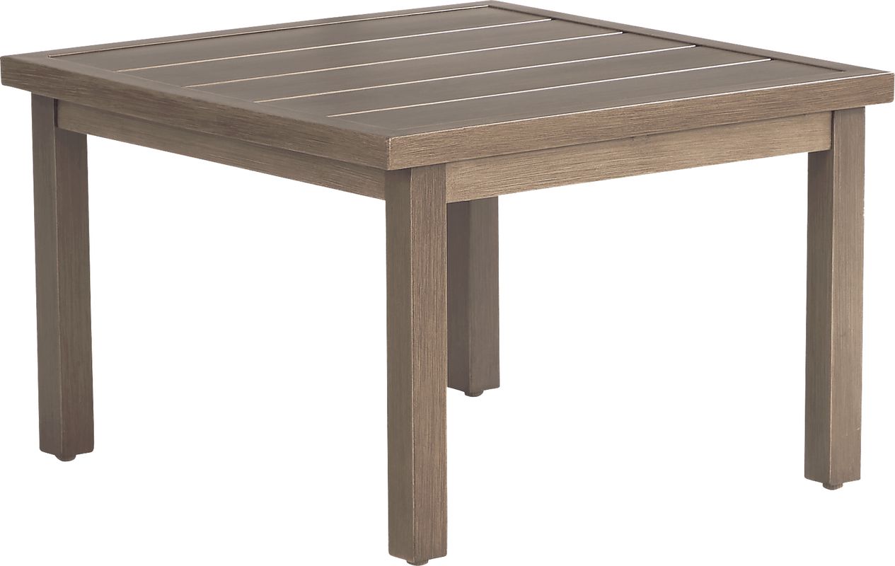 Torio 5 Pc Brown Dark Wood Silk Aluminum Outdoor Seating Set With Club ...