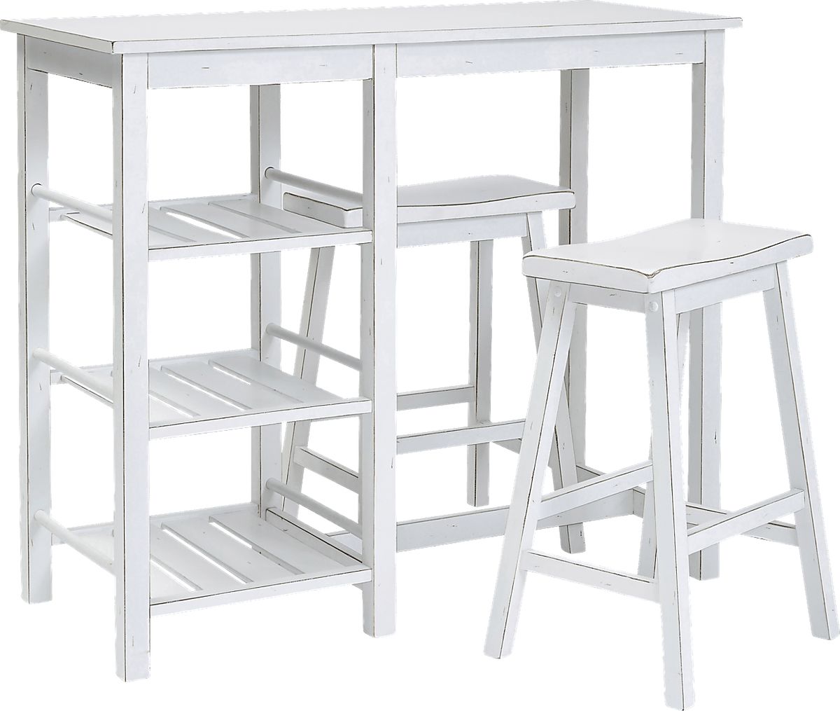 Torney White Colors,White 3 Pc Counter Height Table Set | Rooms to Go