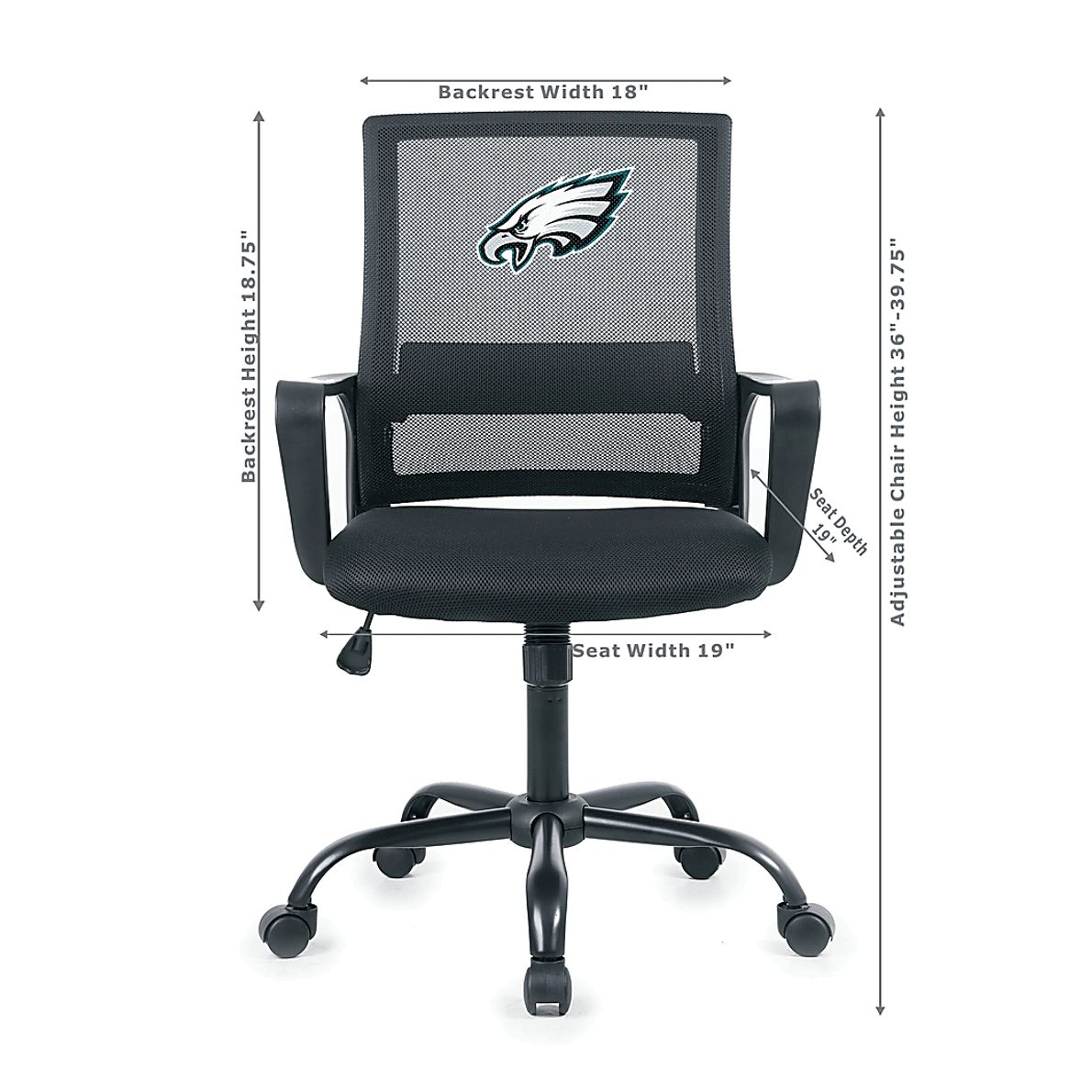 Tough Match NFL Philadelphia Eagles Black Desk Chair - Rooms To Go
