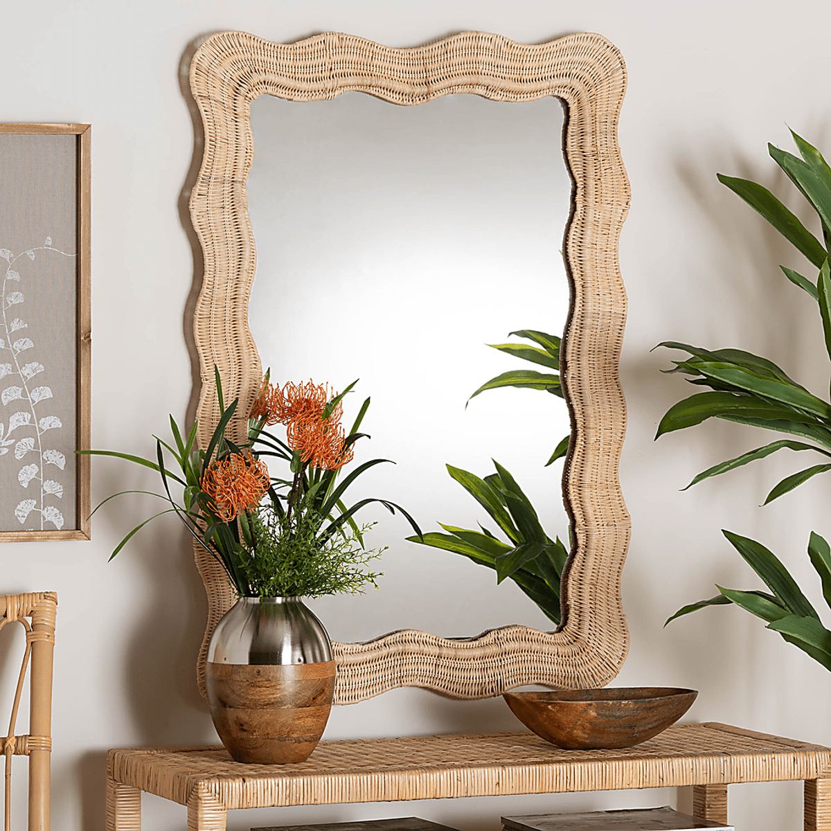 Towery Natural Beige,White Mirror | Rooms to Go