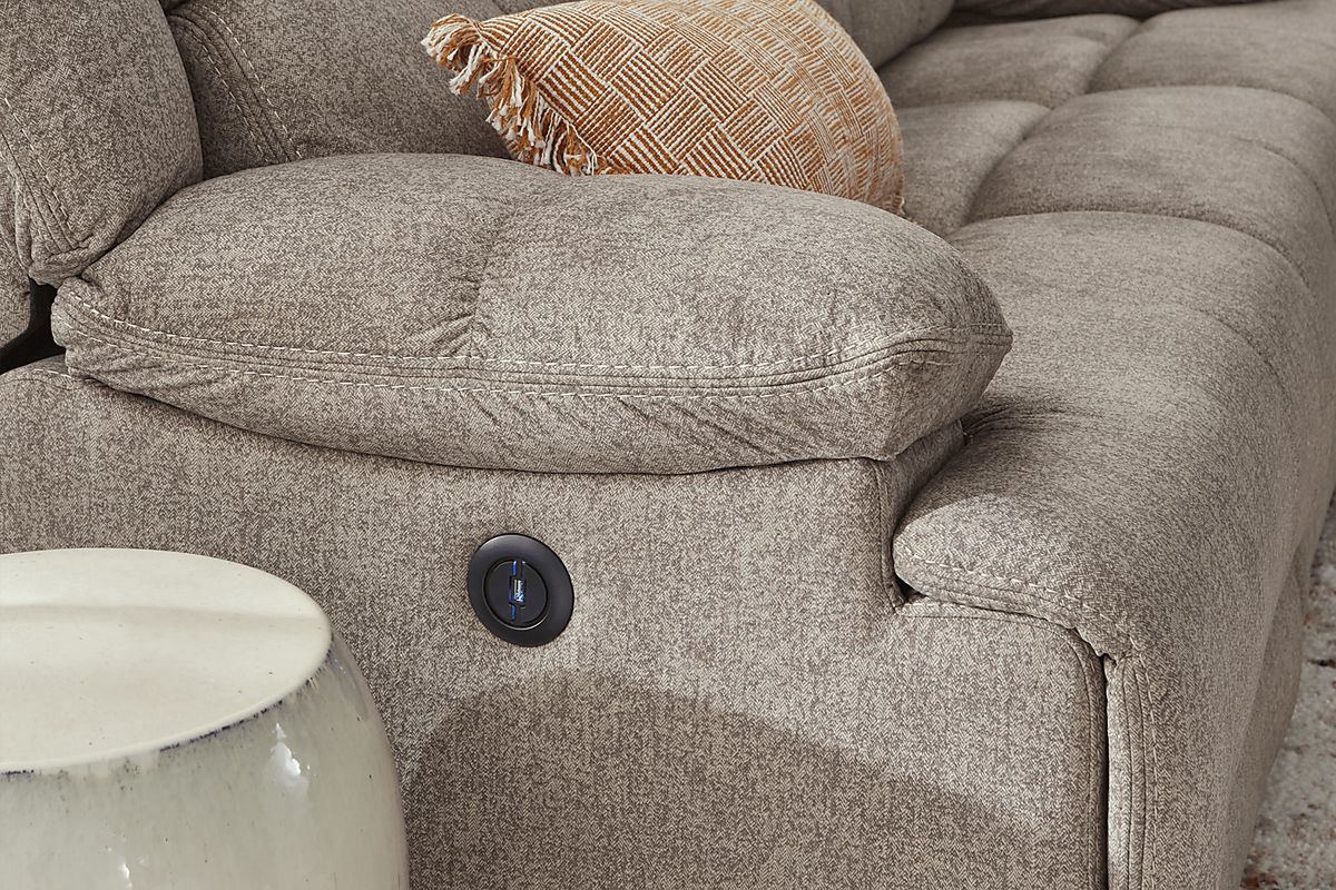 Townsend Brown Polyester Fabric Power Reclining Sofa | Rooms to Go