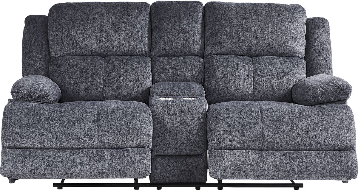 Townsend Gray Polyester Fabric Non-Power Reclining Loveseat | Rooms to Go