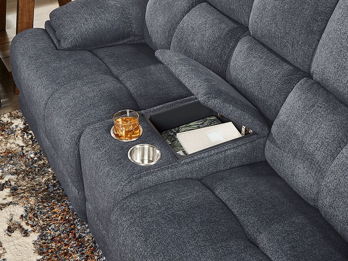 Townsend Gray Polyester Fabric Non-Power Reclining Loveseat | Rooms to Go