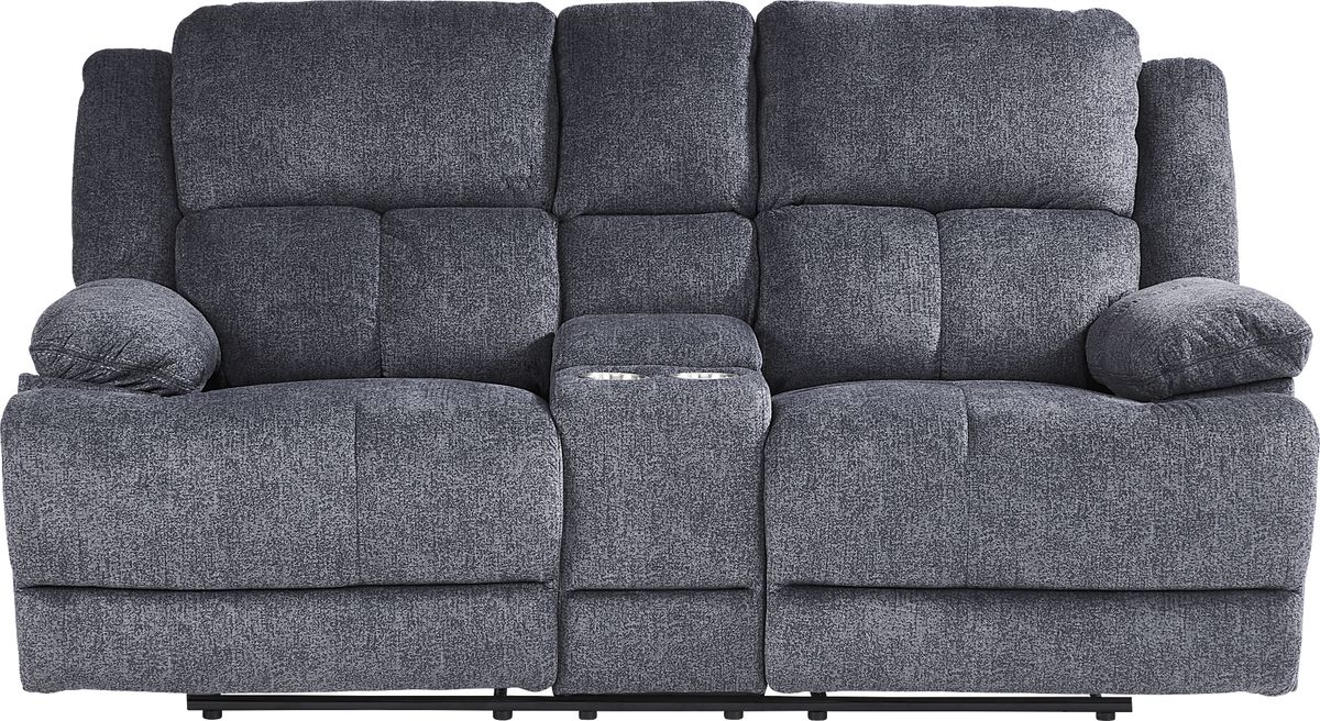 Townsend Gray Polyester Fabric Non-Power Reclining Loveseat | Rooms to Go