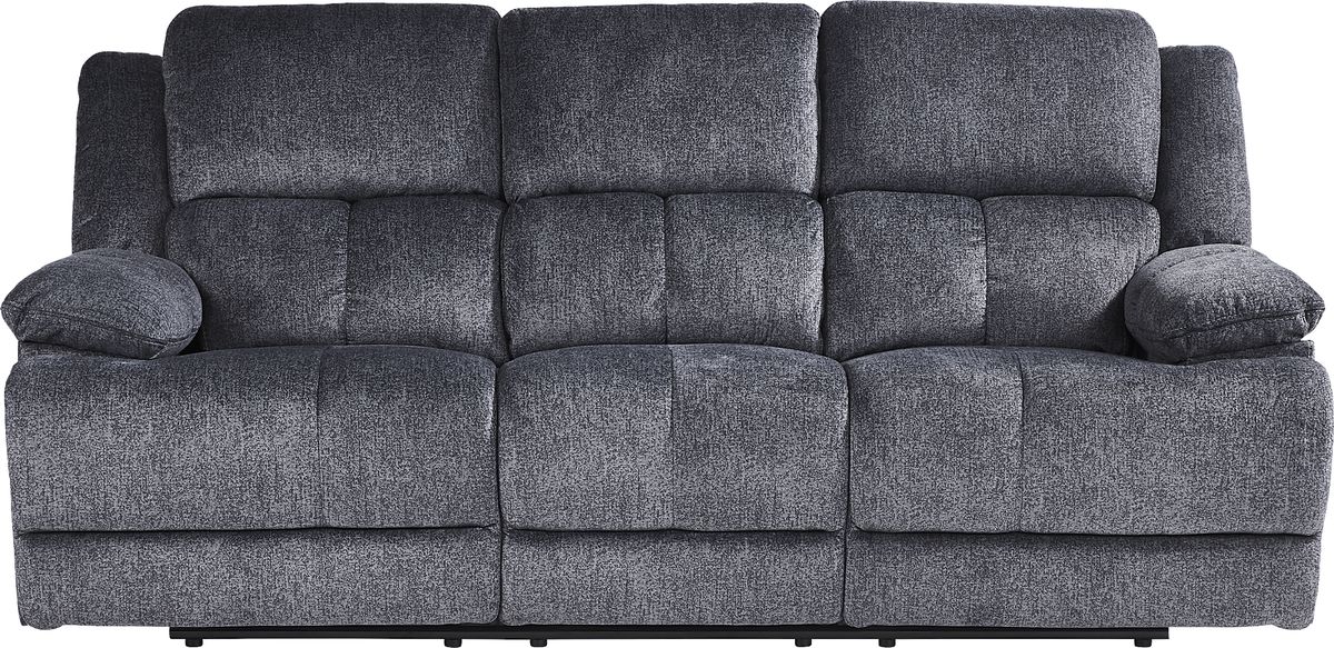 Townsend Gray Polyester Fabric Non-Power Reclining Sofa | Rooms to Go