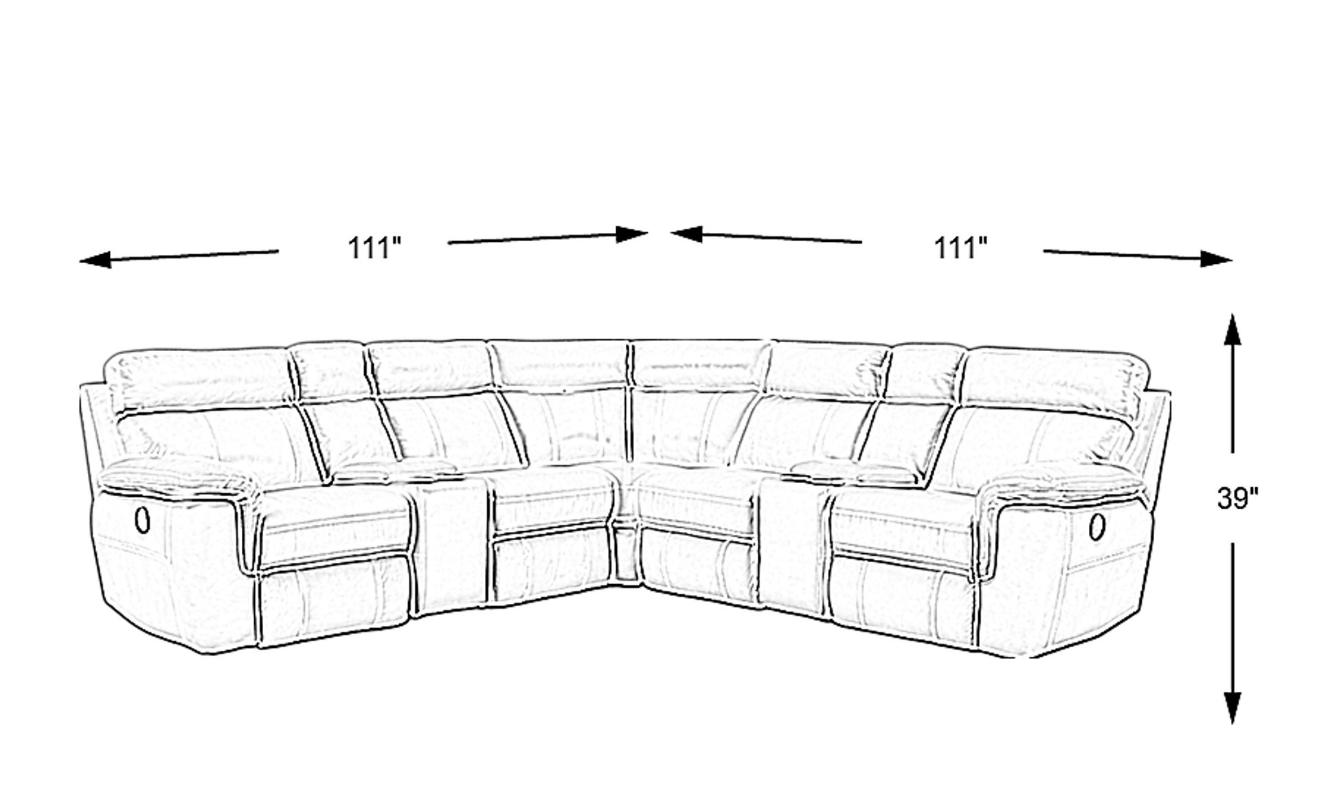 Trafalgar Square Mahogany Brown Leather 7 Pc Power Reclining Sectional Rooms to Go