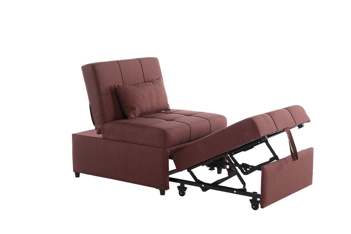 Traskwood Burgundy Red Polyester Fabric Sleeper Chair | Rooms to Go