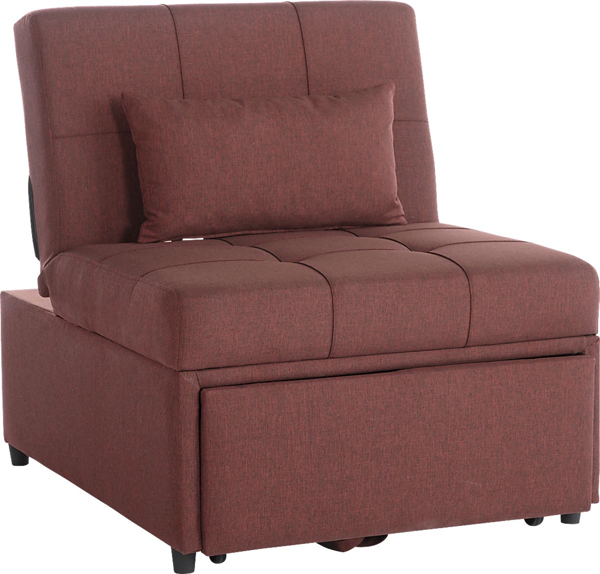 Traskwood Burgundy Red Polyester Fabric Sleeper Chair | Rooms to Go