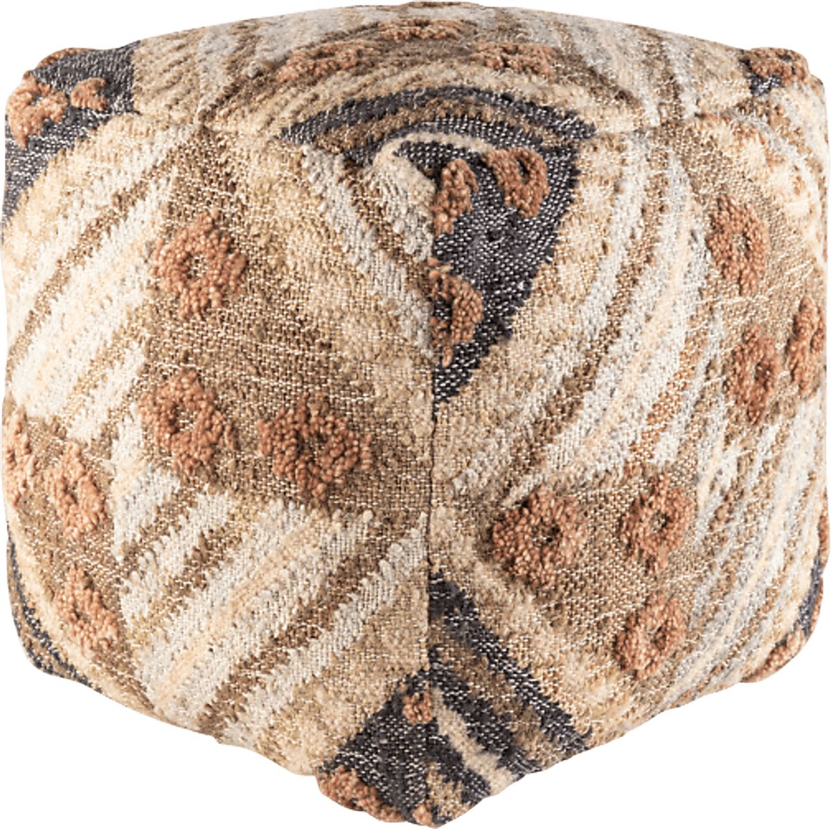 Trekord Beige Jute Fabric Poufs | Rooms to Go