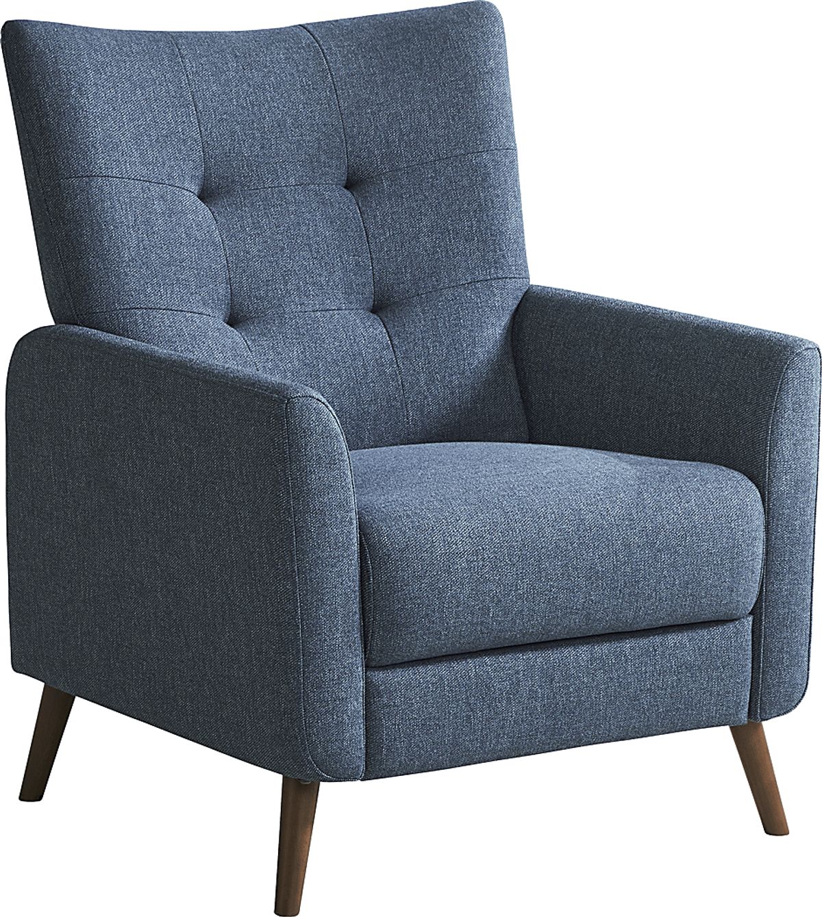 Tressa Lane Blue Textured Pushback Recliner | Rooms to Go