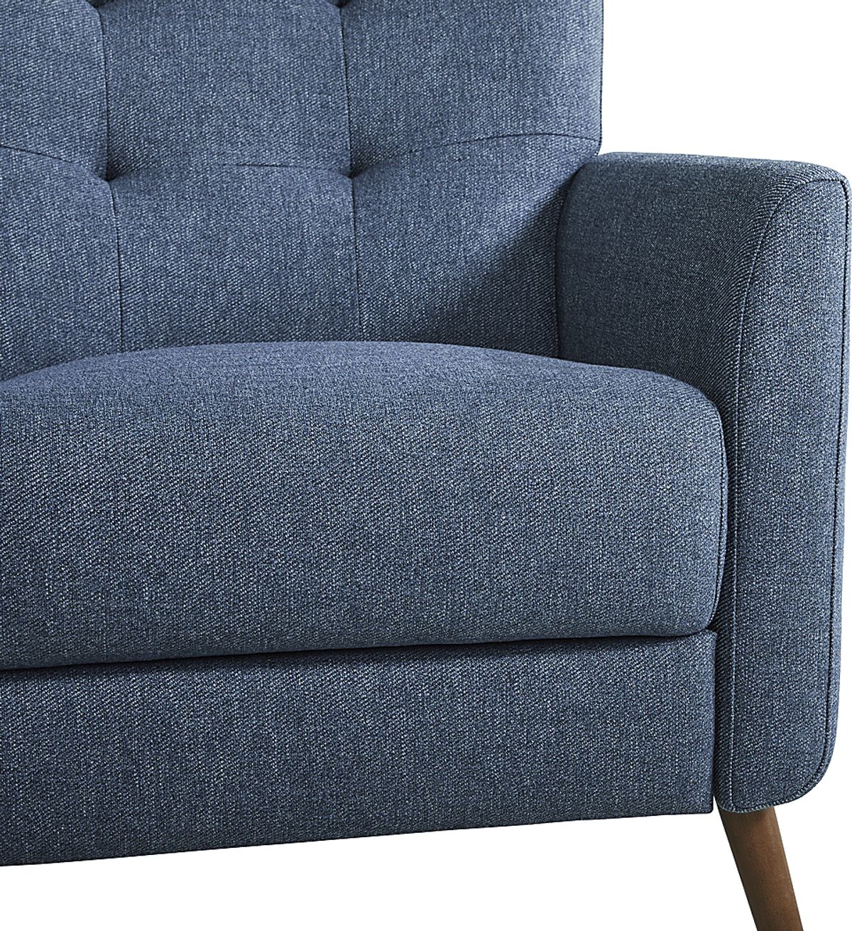 Tressa Lane Blue Textured Pushback Recliner | Rooms to Go