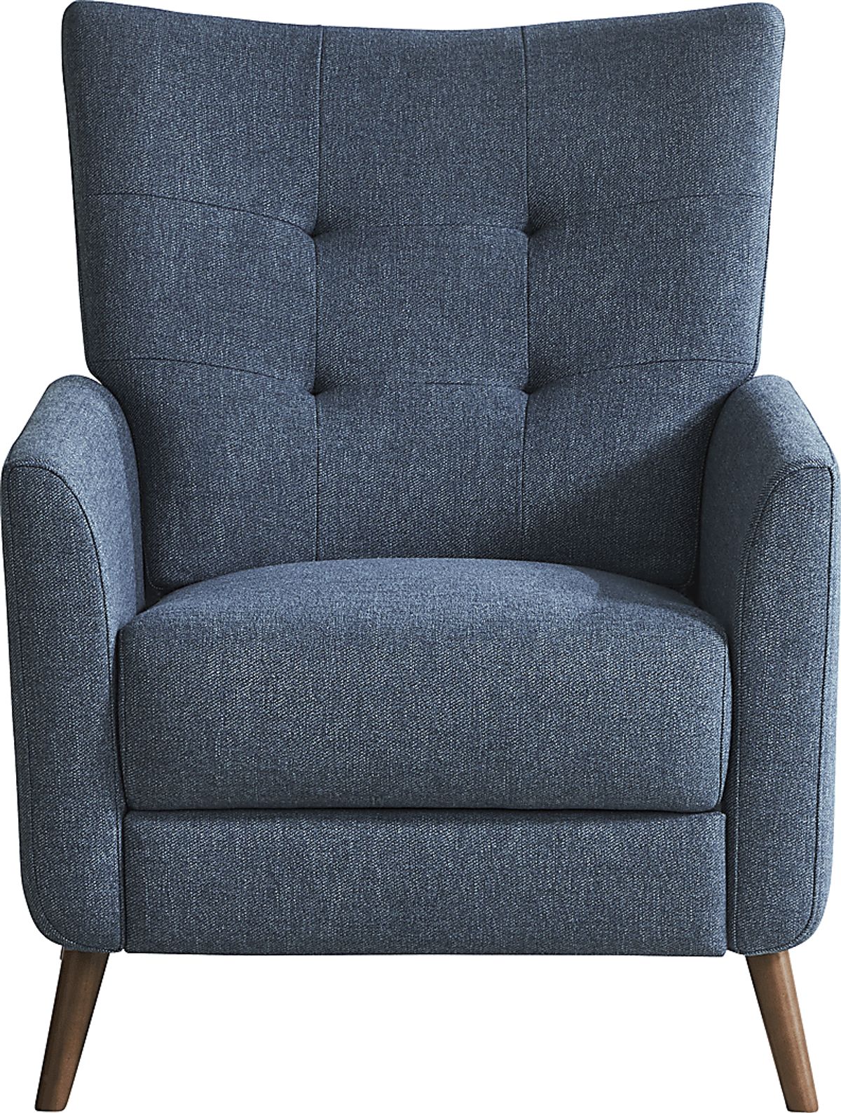 Tressa Lane Blue Textured Pushback Recliner | Rooms to Go
