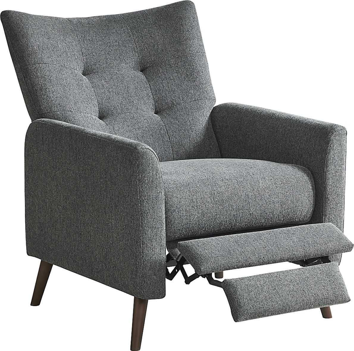 Tressa Lane Textured Stealth Gray Pushback Recliner - Rooms To Go