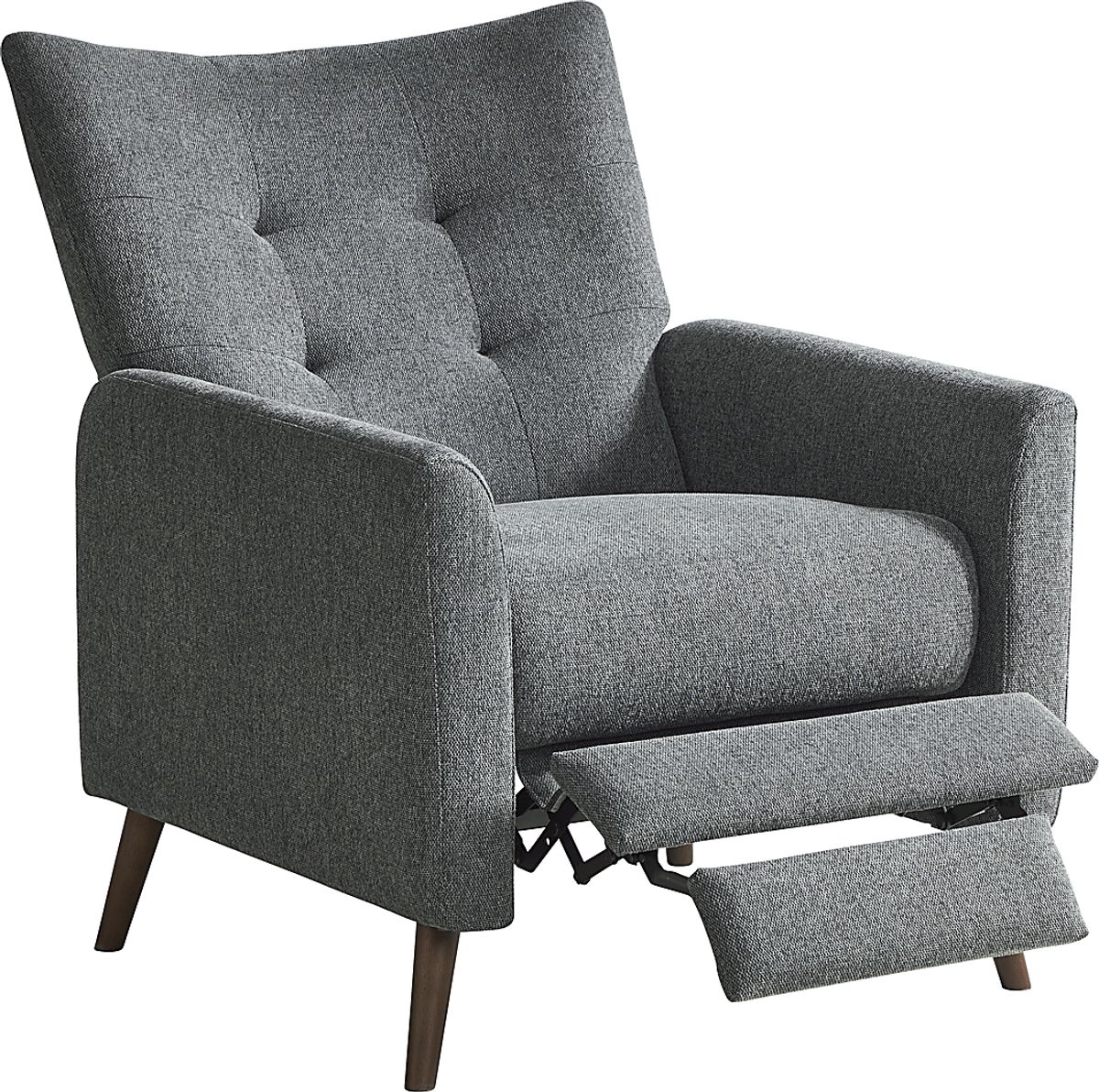 Tressa Lane Gray Textured Pushback Recliner | Rooms to Go