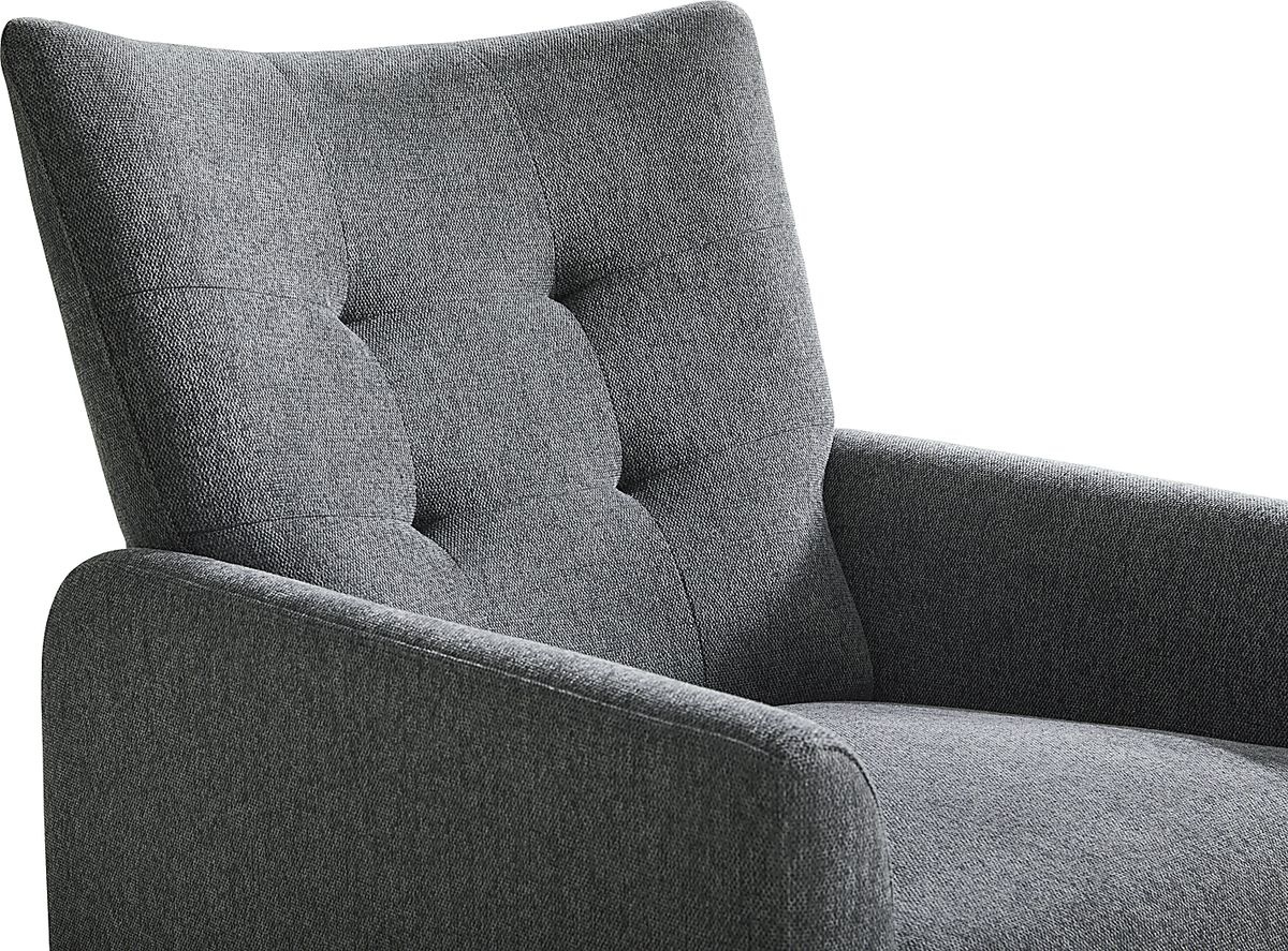 Tressa Lane Gray Textured Pushback Recliner | Rooms to Go