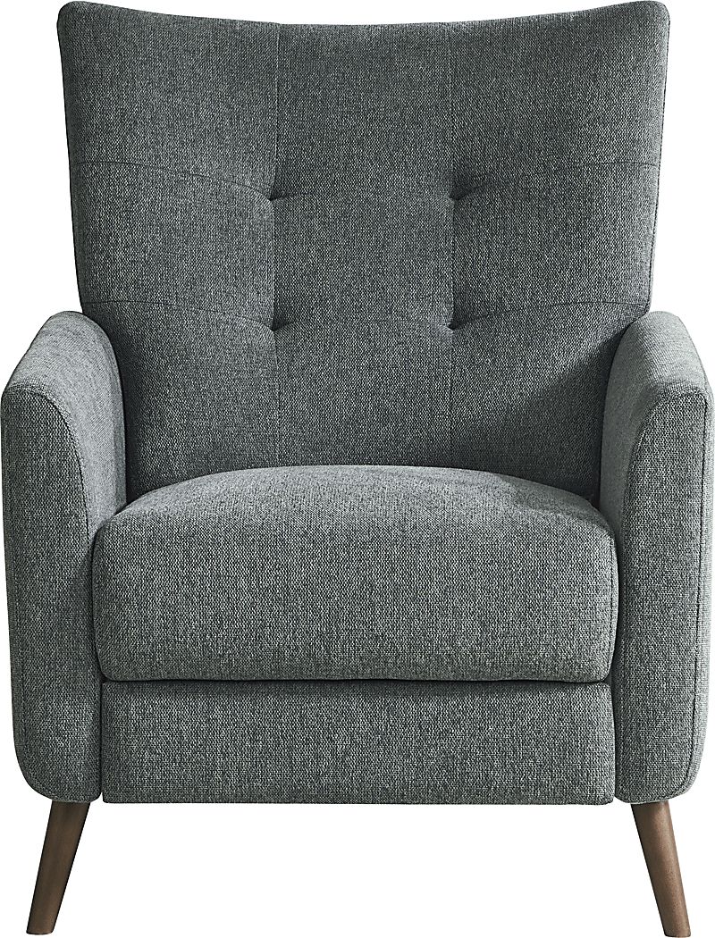 Tressa Lane Textured Stealth Gray Pushback Recliner - Rooms To Go