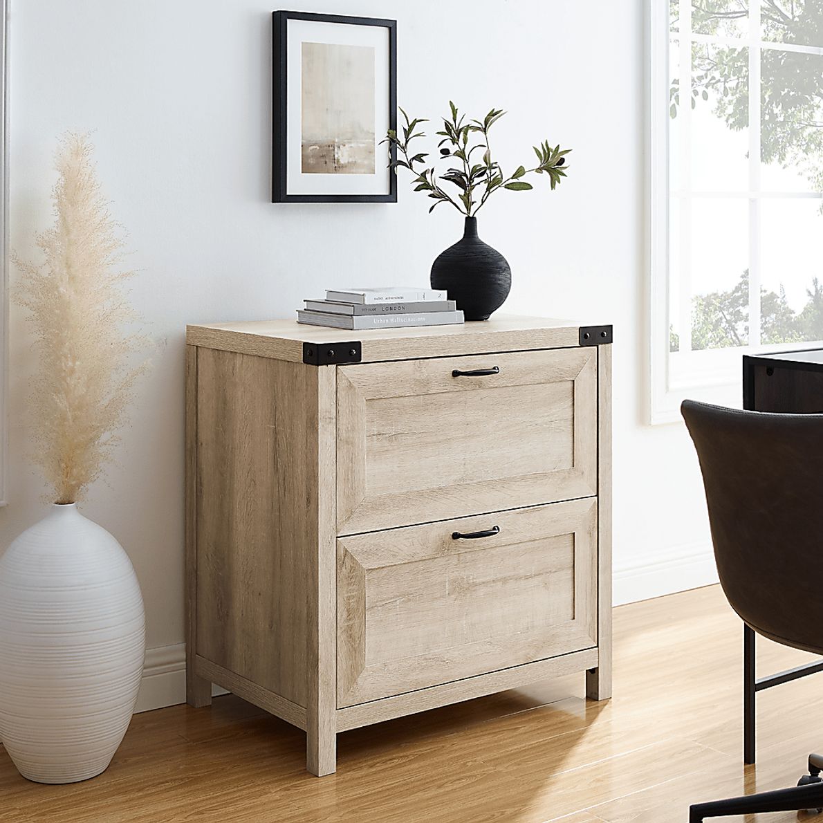 Treymour White Oak Filing Cabinet - Rooms To Go