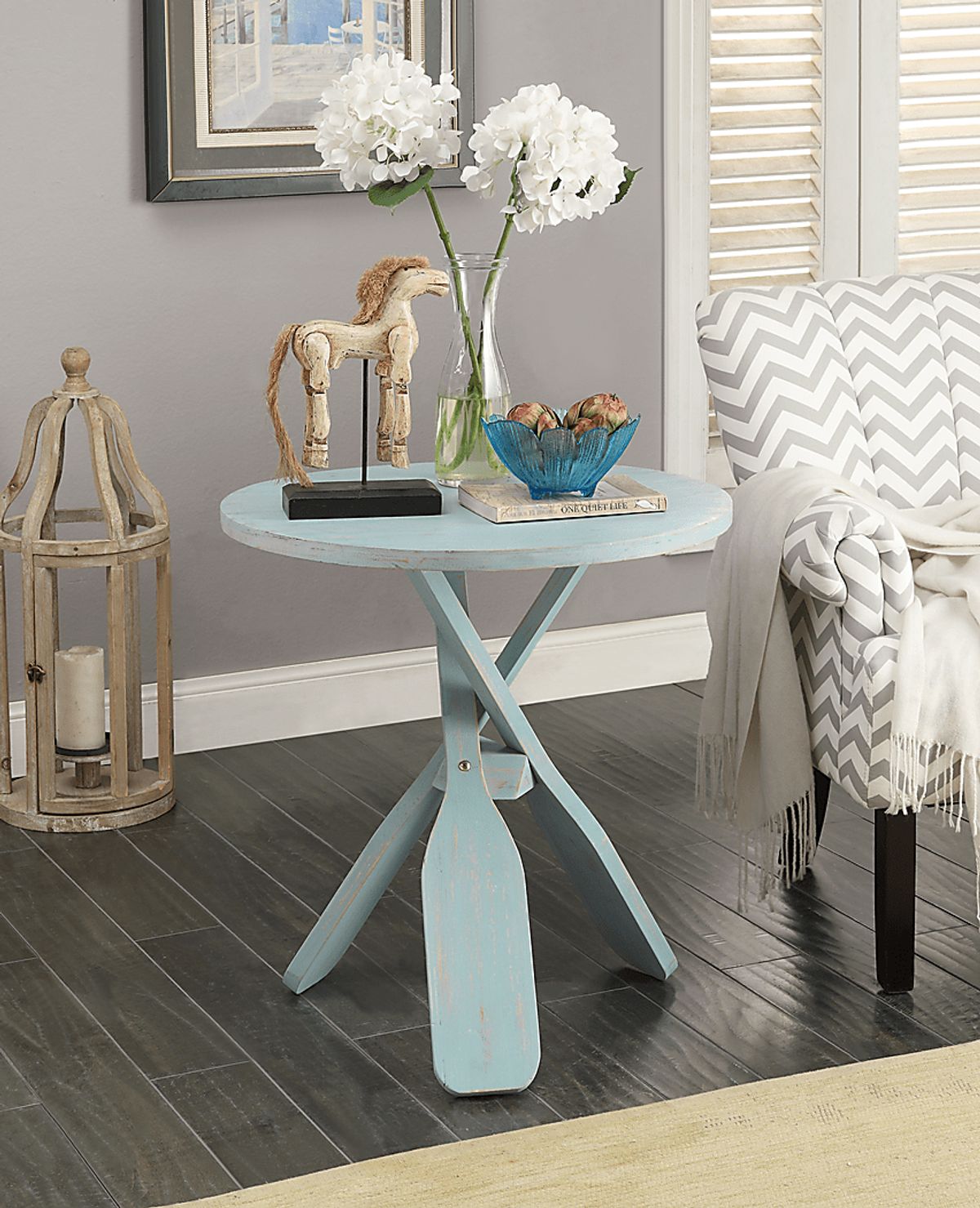 Triple Paddle Blue Colors Accent Table | Rooms to Go