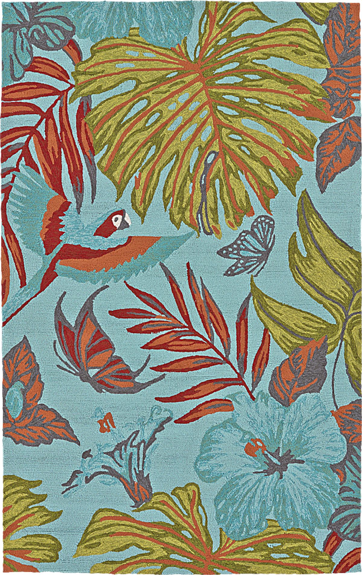 Tropical Oasis Blue Outdoor Indoor/Outdoor Rug | Rooms to Go