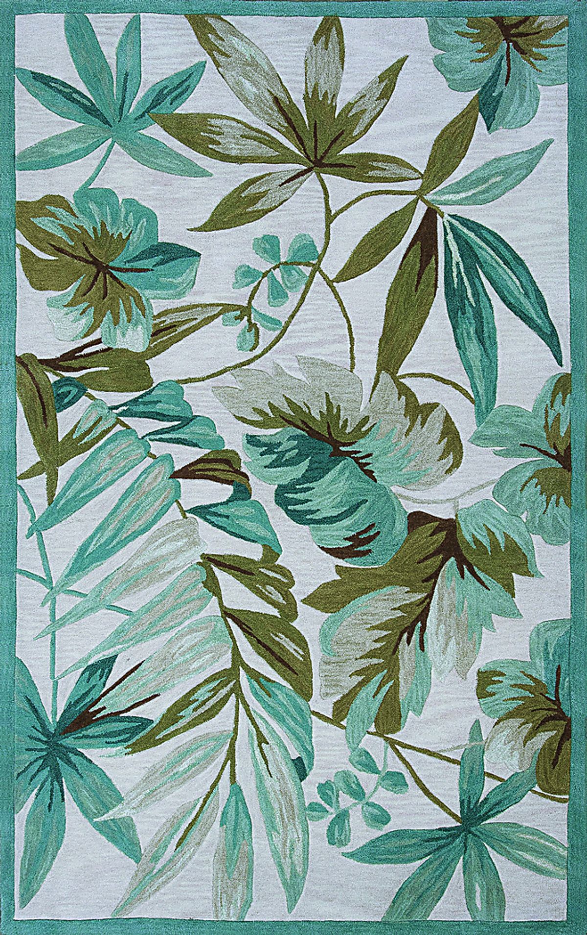 Tropical Palms Blue Rug | Rooms to Go