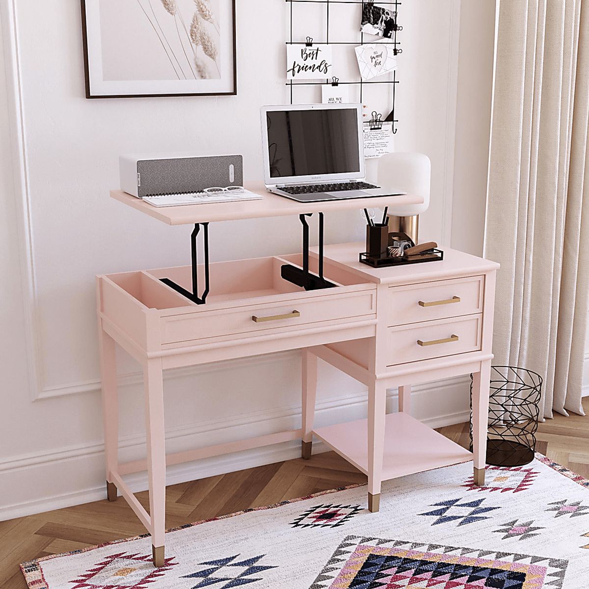 Tulagin Pink Colors Lift-Top Desk | Rooms to Go
