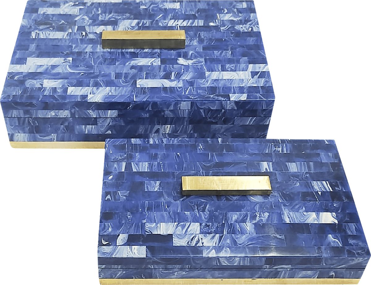 Tullibody Blue Colors Decorative Box | Rooms to Go
