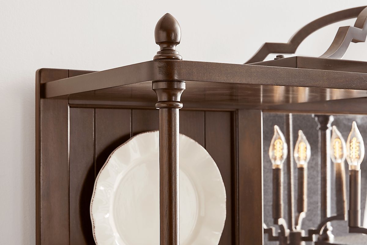 Tullius 2 Pc Brown Dark Wood Curio Cabinet | Rooms to Go