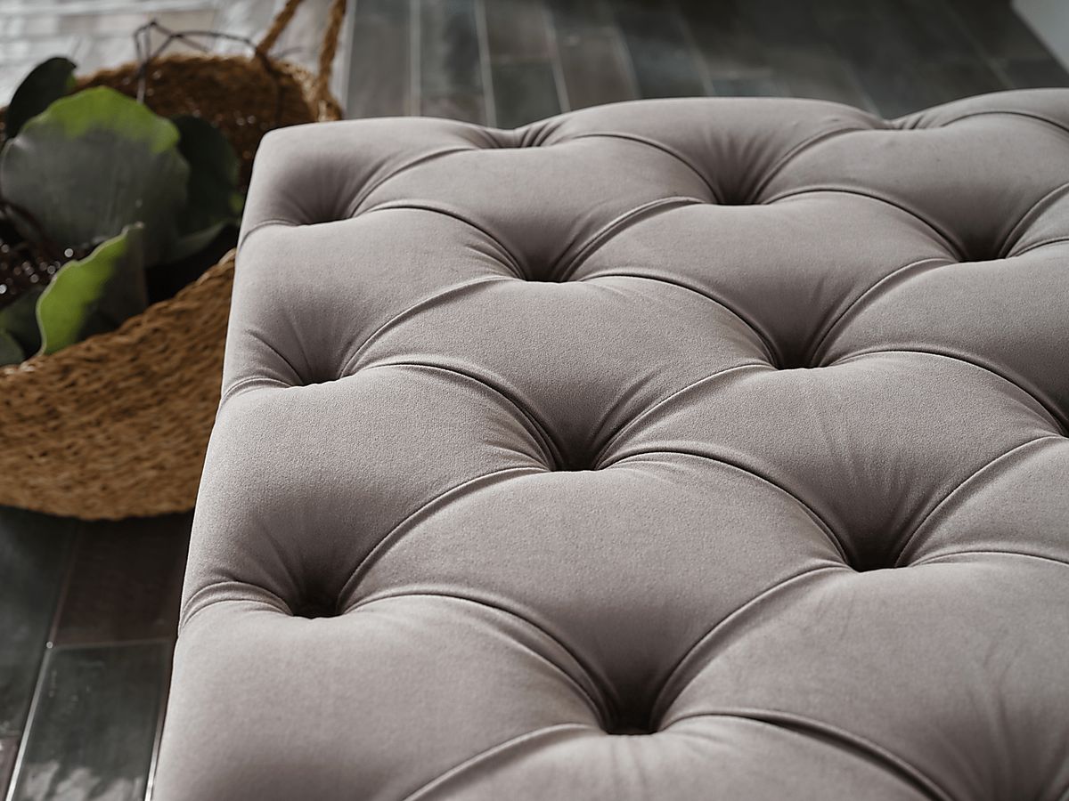 Tumbrel Gray Polyester Fabric Ottoman | Rooms to Go