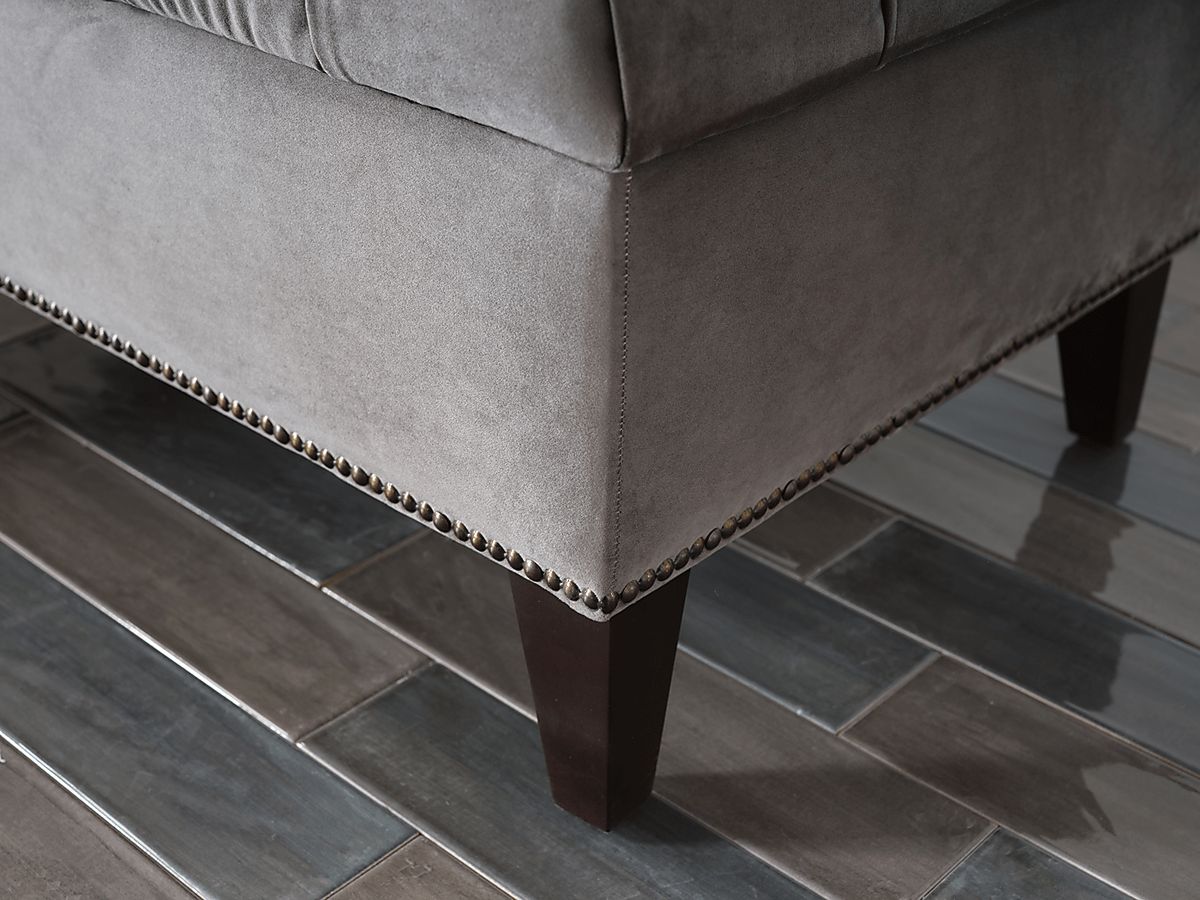 Tumbrel Gray Polyester Fabric Ottoman | Rooms to Go