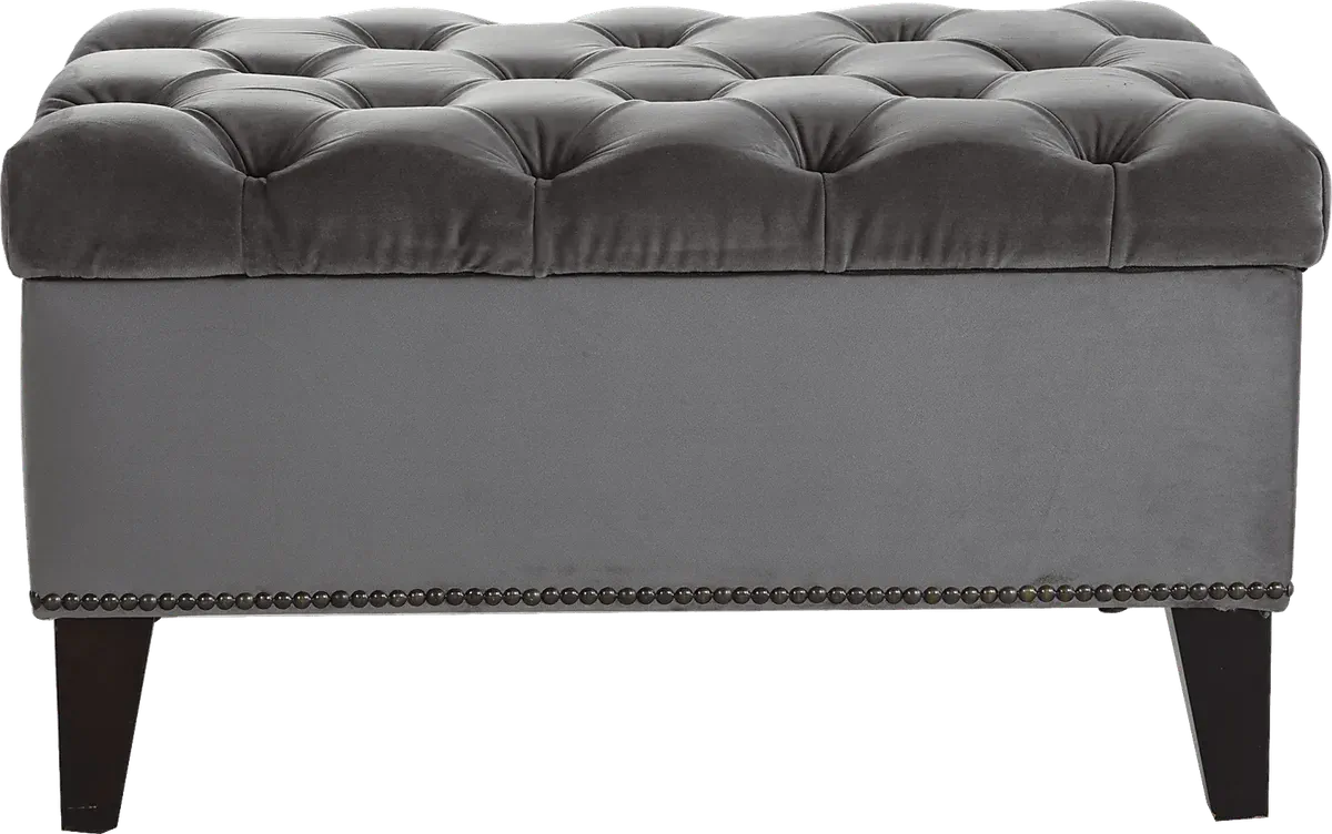 Tumbrel Gray Polyester Fabric Ottoman | Rooms to Go