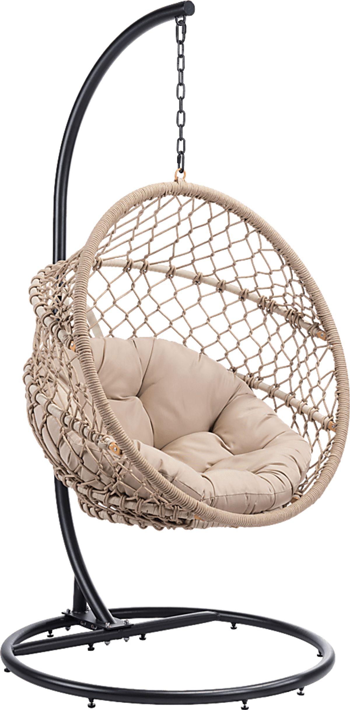 Tumwater Natural Beige,White Polyester Fabric Outdoor Hanging Chair ...