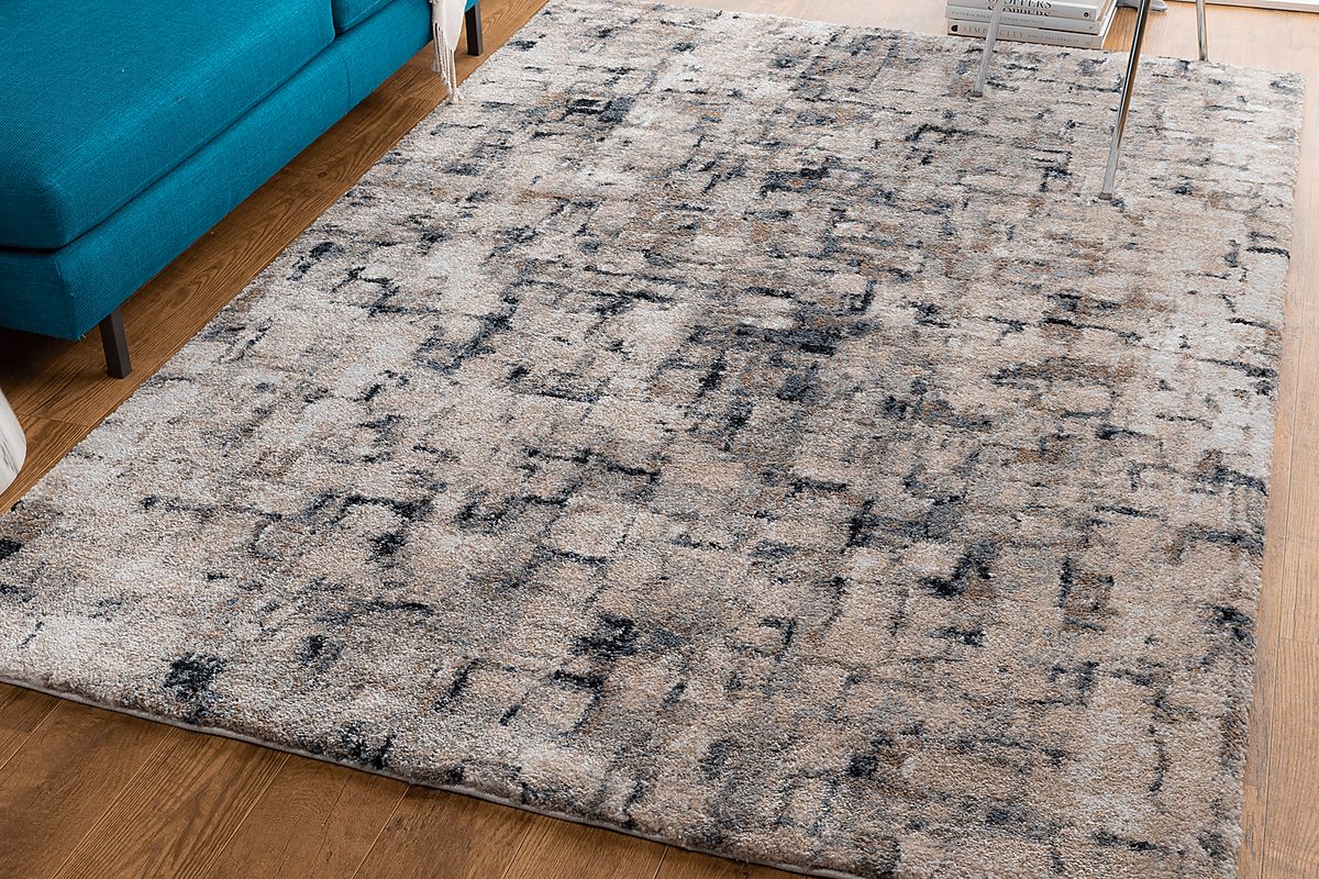 Turin Gray Polypropylene Fabric Rug | Rooms to Go