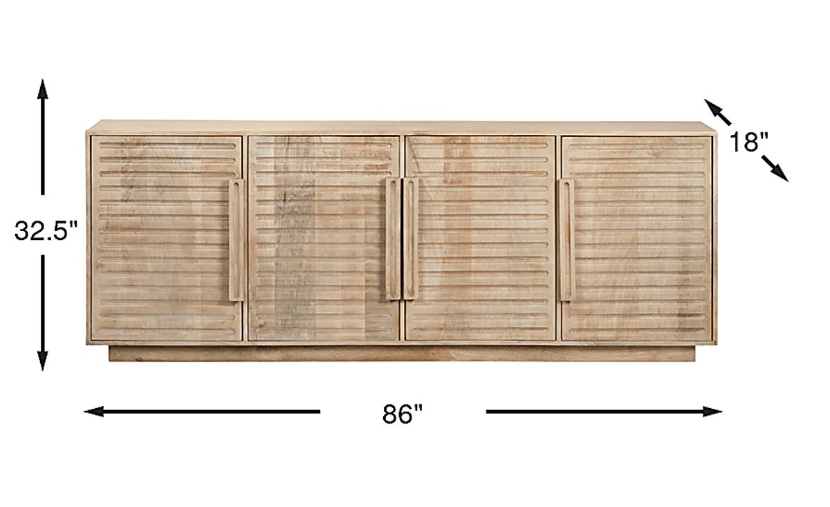 Twain Natural Light Wood Credenza | Rooms to Go