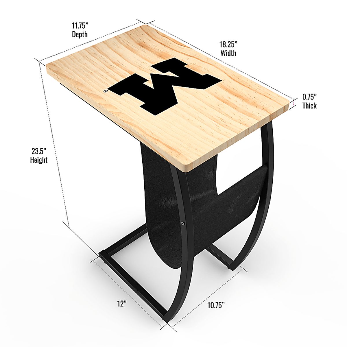 Ncaa Anywhere Table Black,Natural Black,Colors,Light Wood End | Rooms to Go