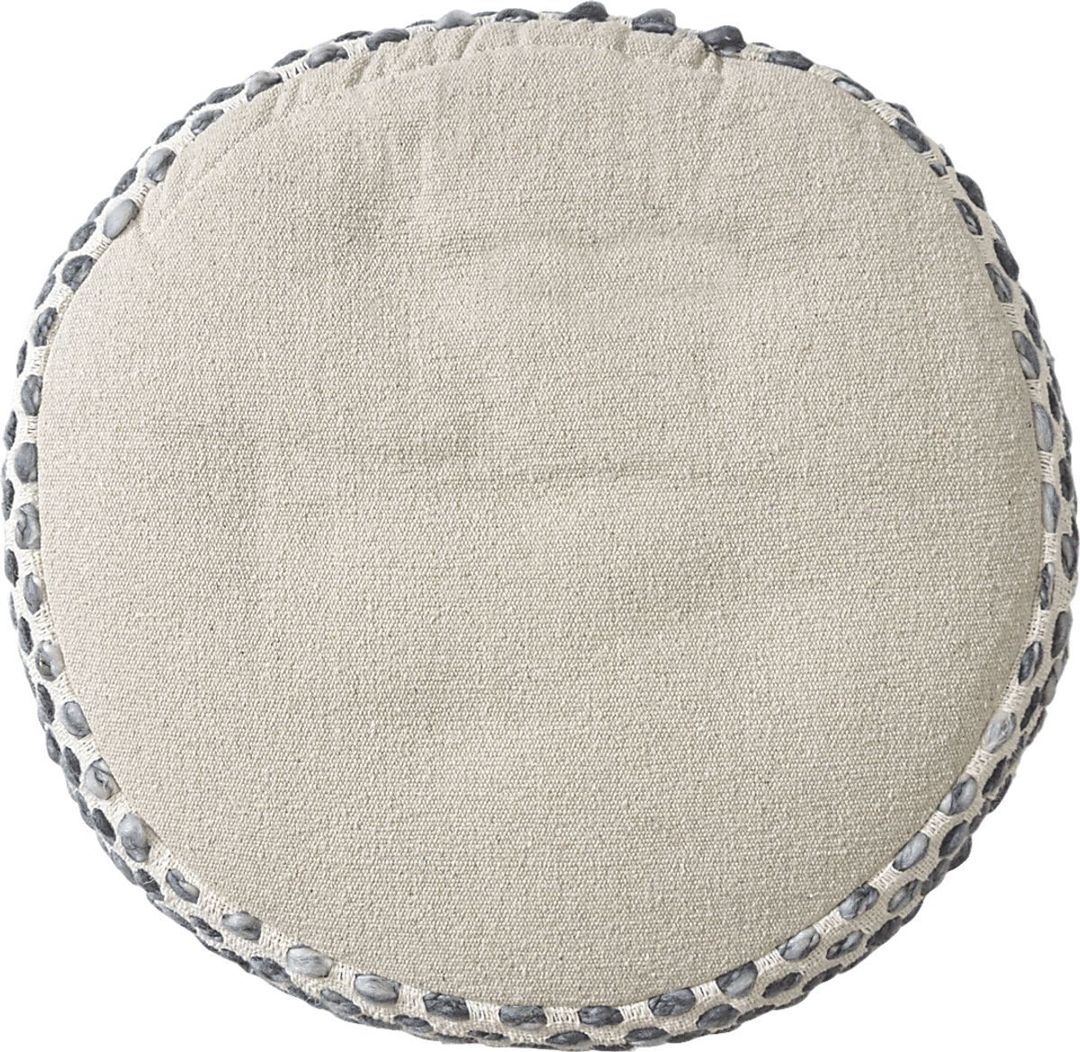 Vaddo Gray,Ivory Beige,Gray Cotton,Polyester,Wool Fabric Poufs | Rooms ...