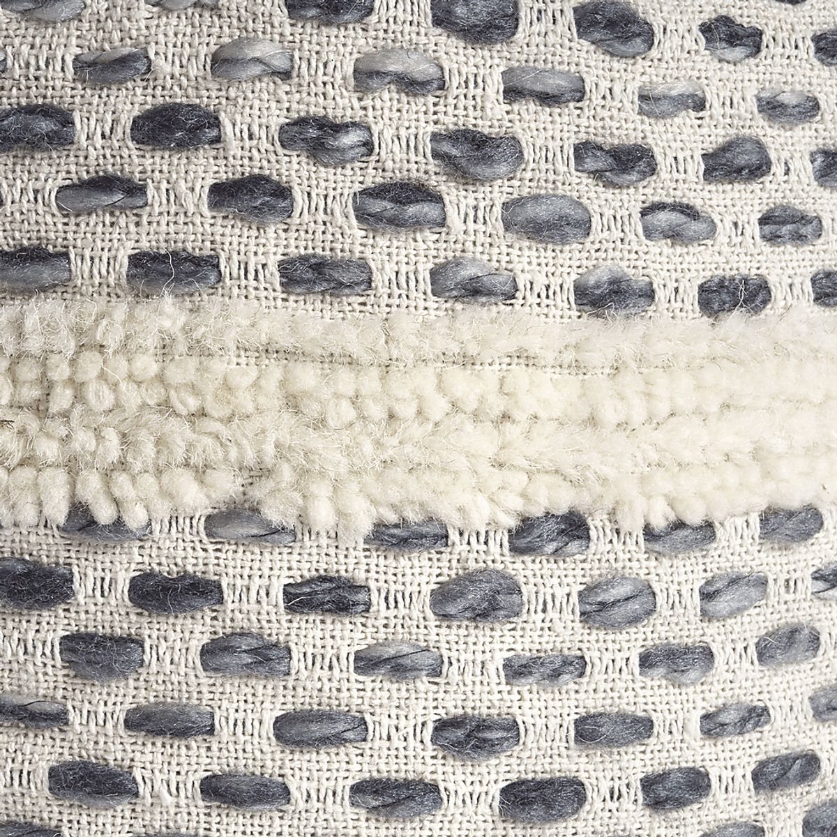 Vaddo Gray,Ivory Beige,Gray Cotton,Polyester,Wool Fabric Poufs | Rooms ...