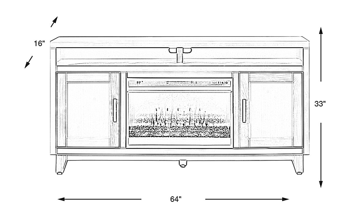 Valinor 2 Pc White Colors,White 64 in. Console With Crystal Firebox ...