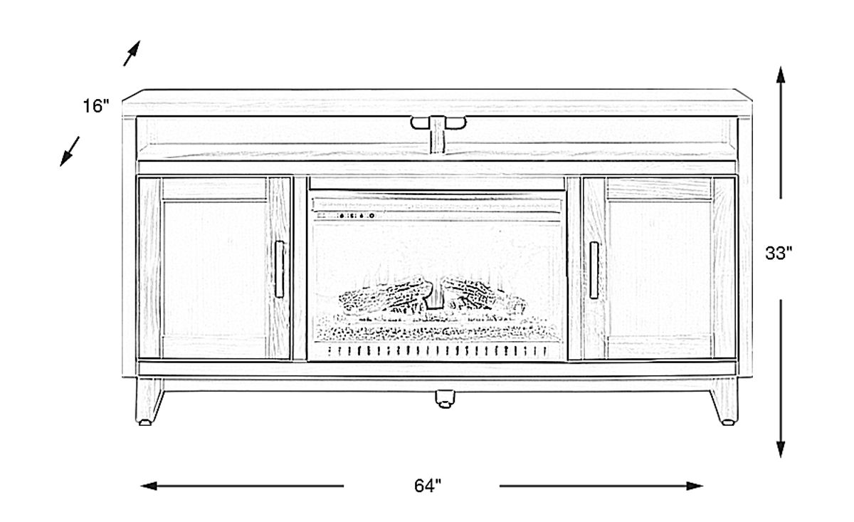 Valinor 2 Pc White Colors,White 64 in. Console With Firebox | Rooms to Go
