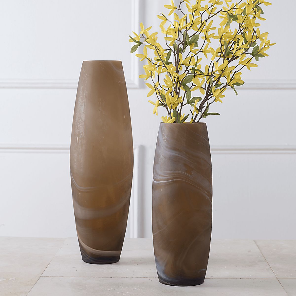 Valko Brown Dark Wood Vase, Set Of 2 | Rooms to Go