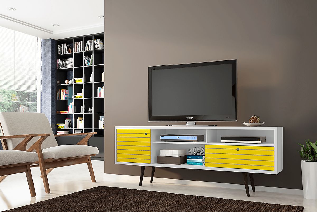 Vallar Yellow Colors 71" Console | Rooms to Go