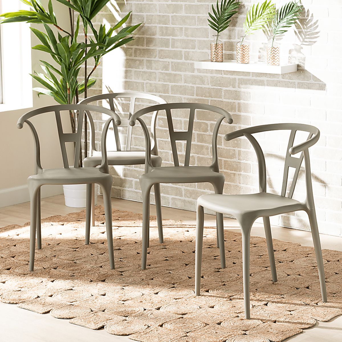 Valverde Beige Arm Chair, Set Of 4 | Rooms to Go