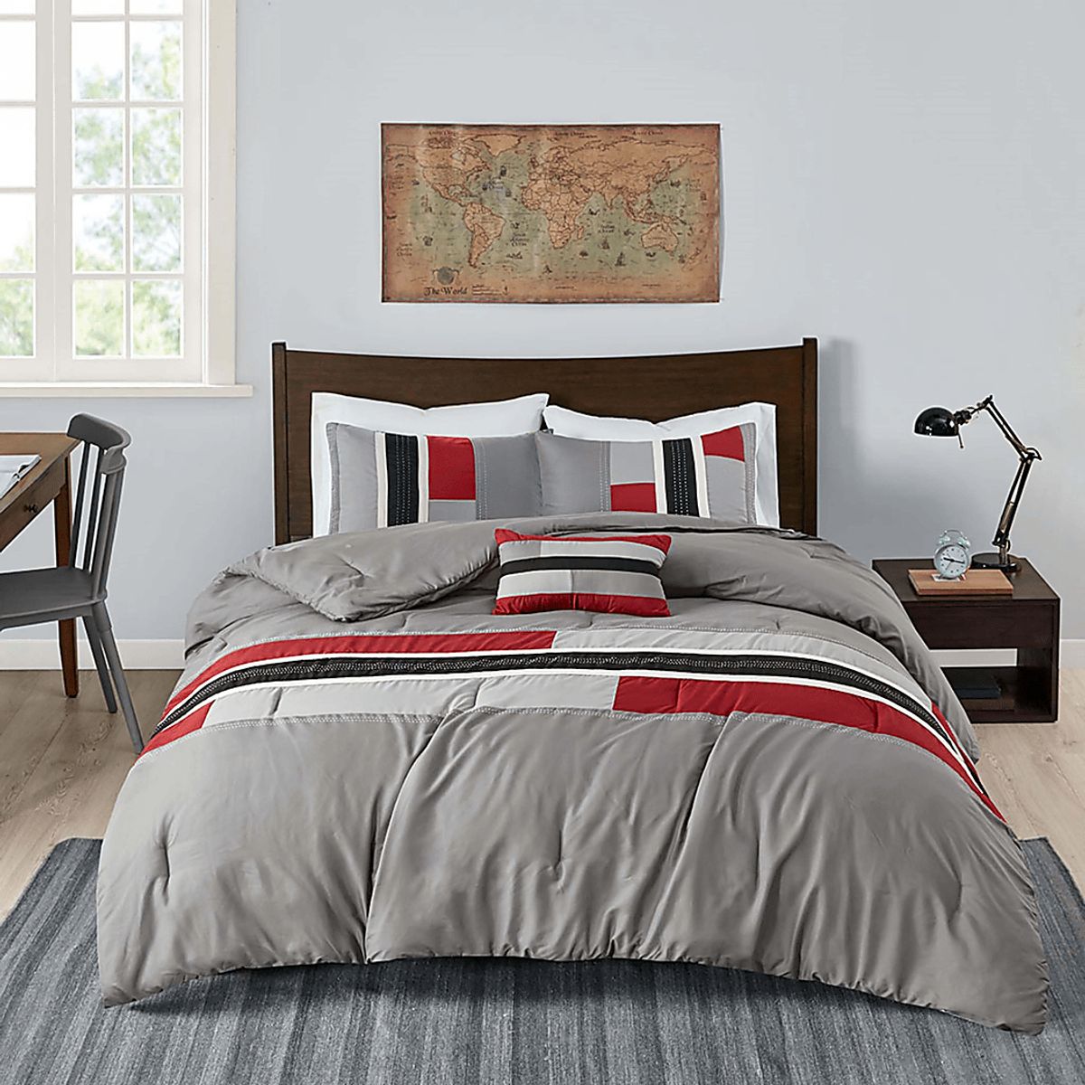 Vania Red Twin Comforter Set | Rooms to Go