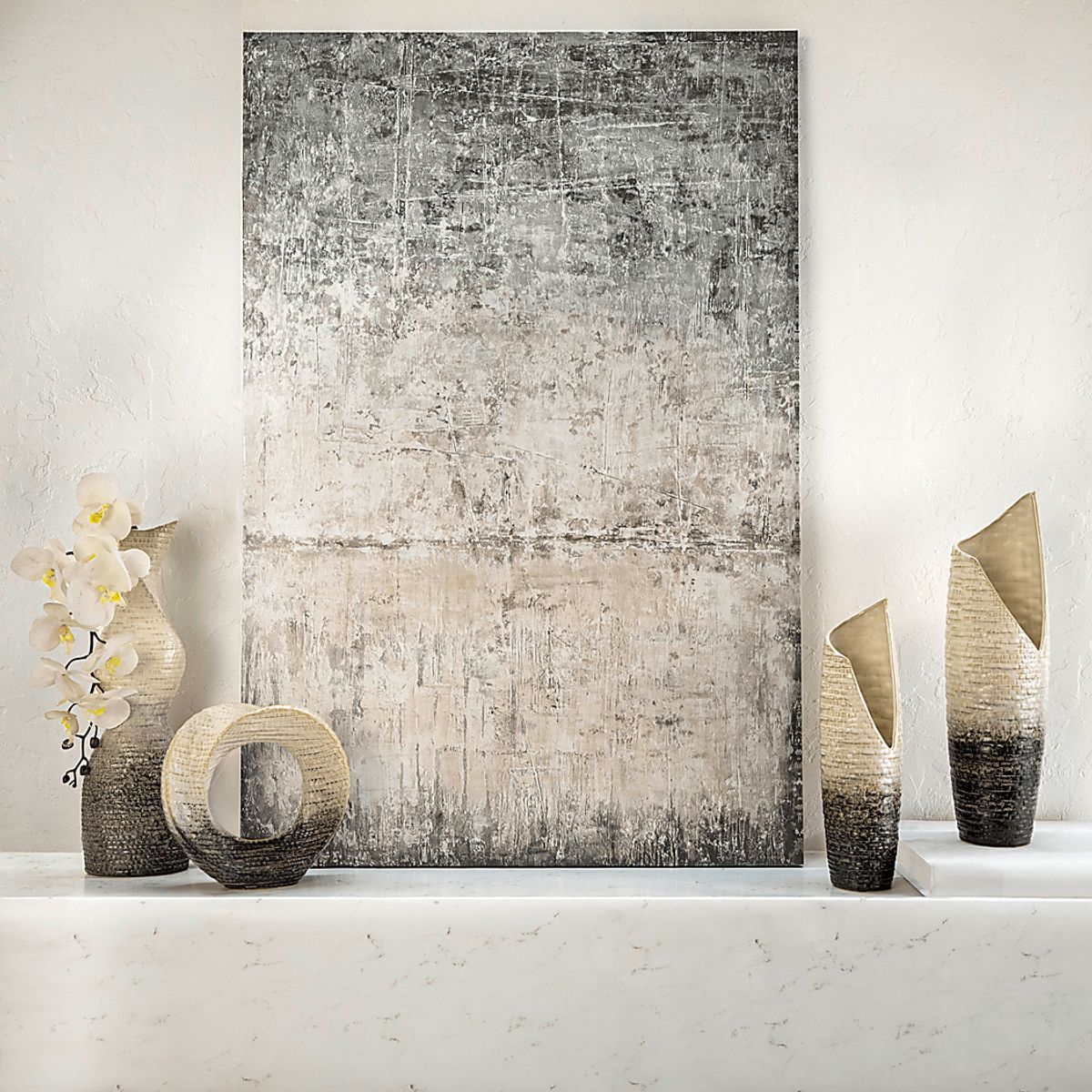Vardaman Ivory Light Wood,White Beige Vase | Rooms to Go