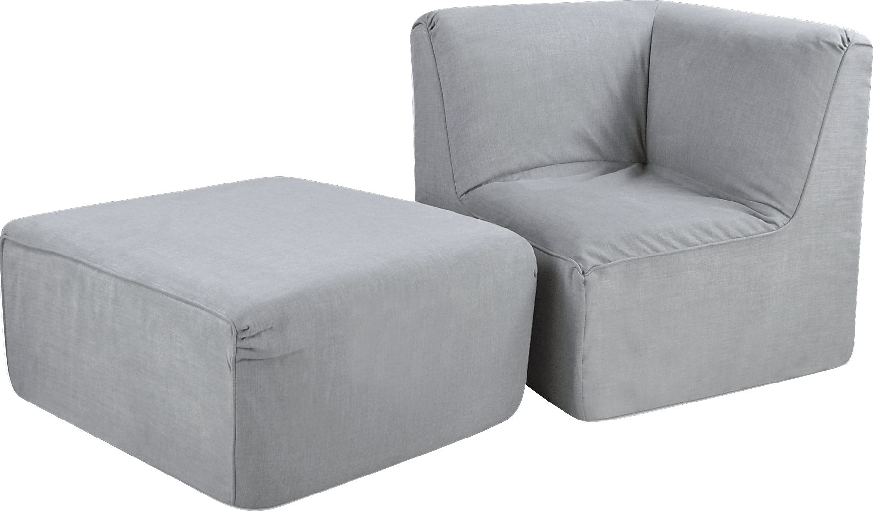 Varian Gray Polyester Fabric Chair And Ottoman | Rooms to Go