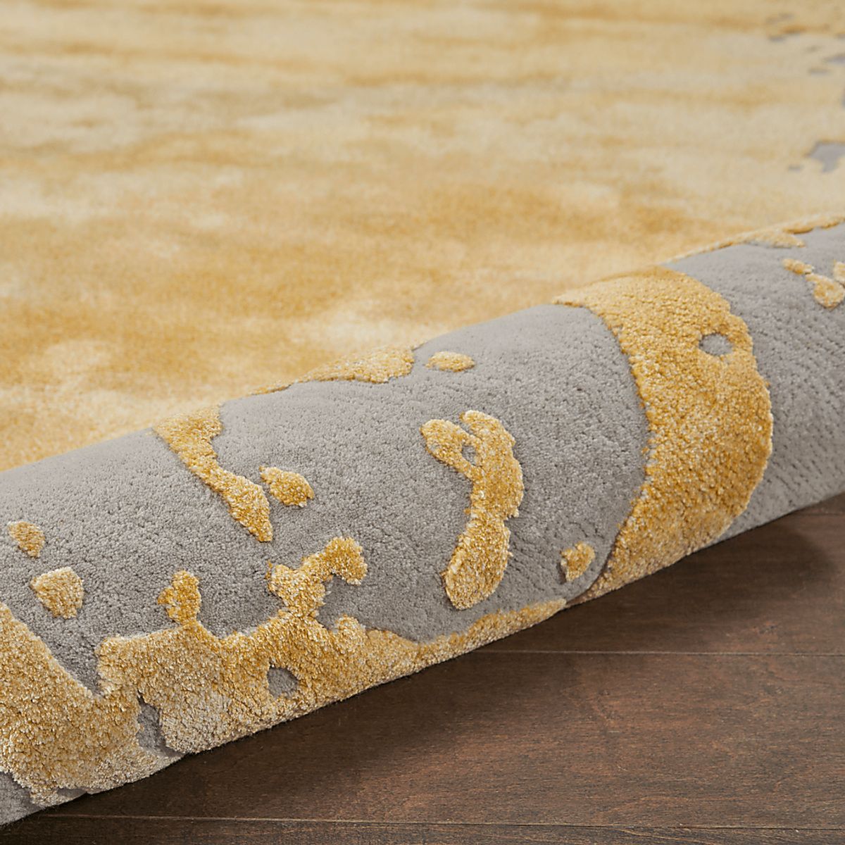 Vawix Gold,Gray Gray,Yellow Rug | Rooms to Go